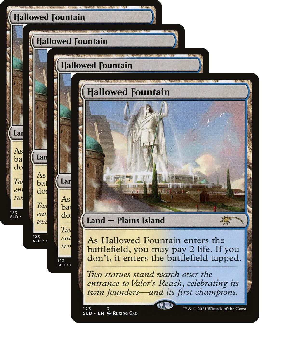 Magic the Gathering Secret Lair Drop PLAYSET 4x Hallowed Fountain x4 ...