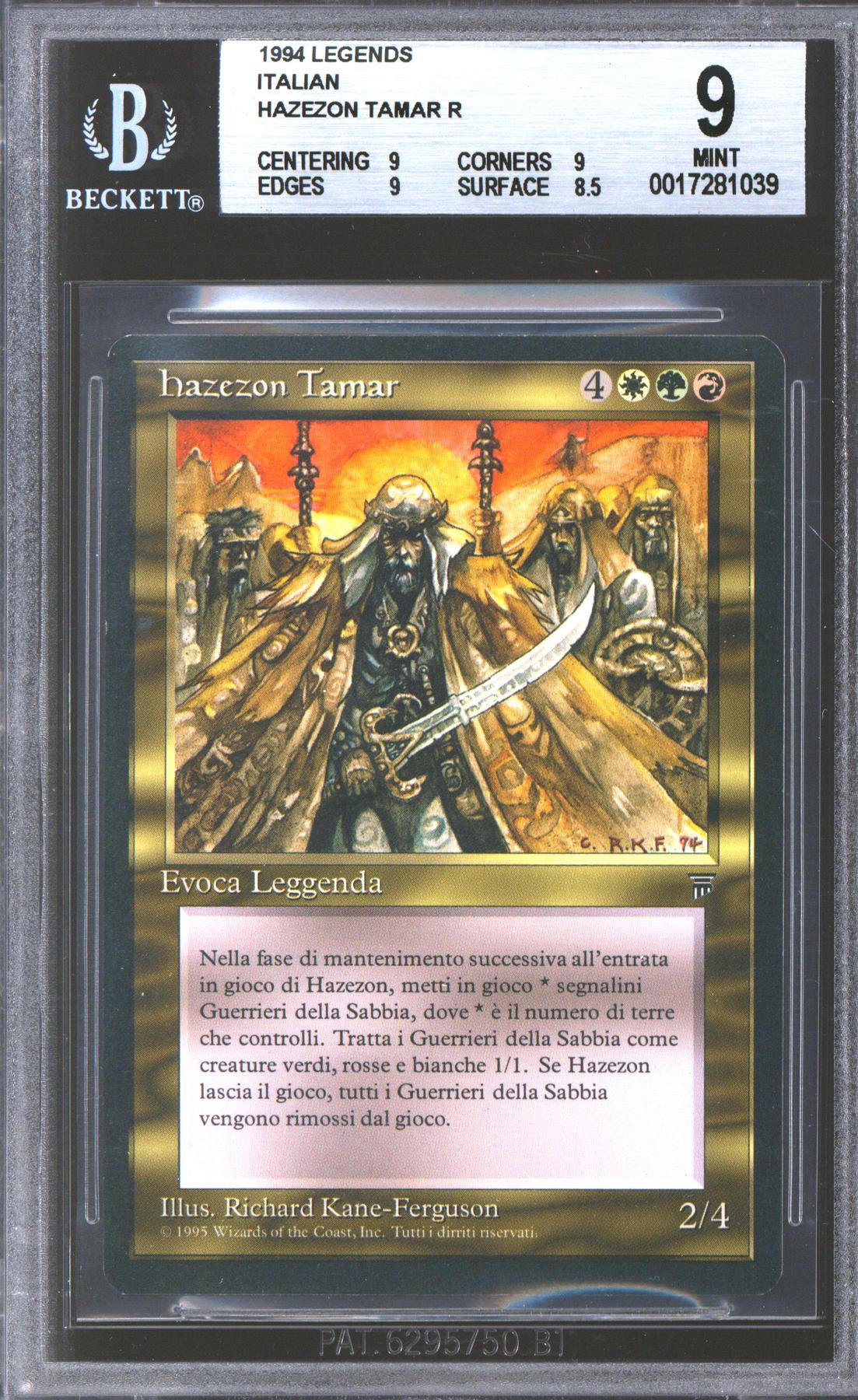 Magic the Gathering Legends ITALIAN Hazezon Tamar BGS 9 (9, 9, 9, 8.5 ...