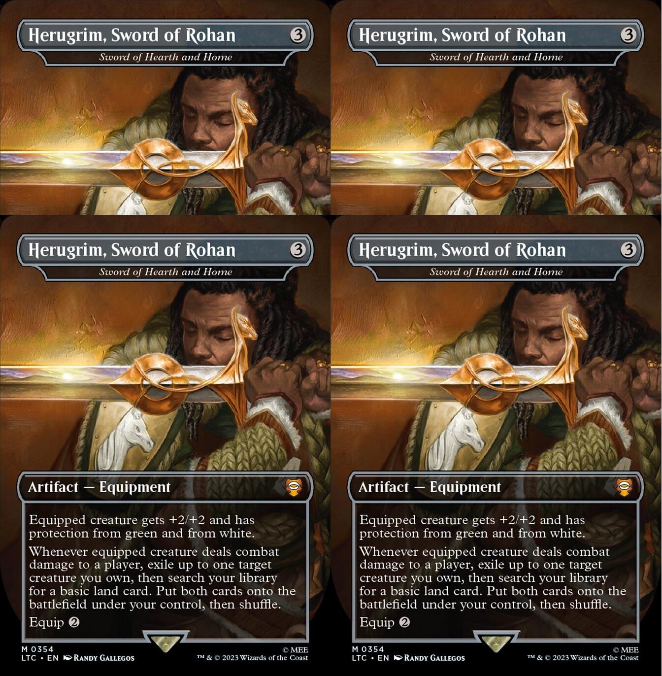 Magic the Gathering LOTR PLAYSET 4x Herugrim, Sword of Rohan (Hearth ...