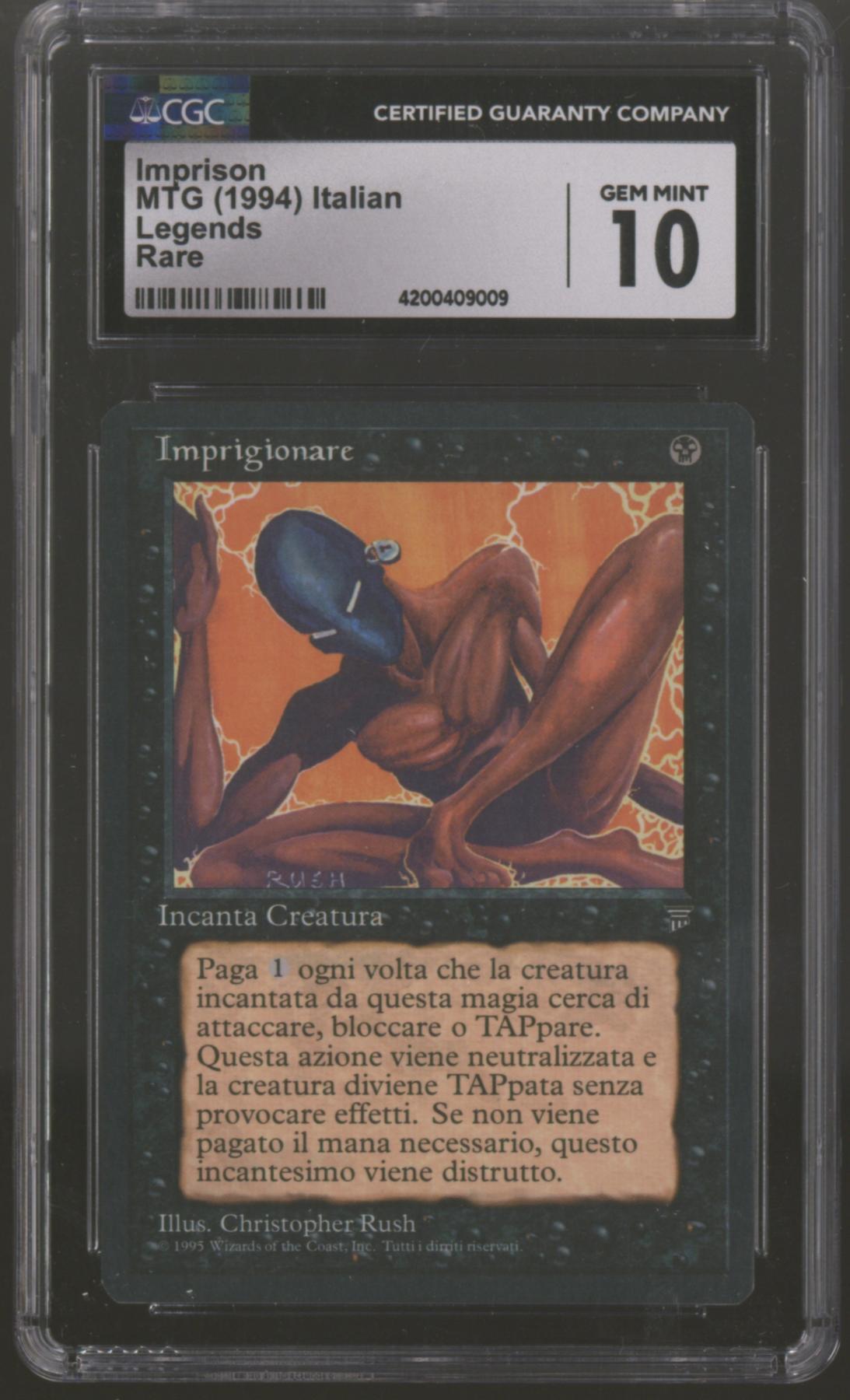 Magic the Gathering Legends Italian Imprison Imprigionare CGC 10 GEM ...