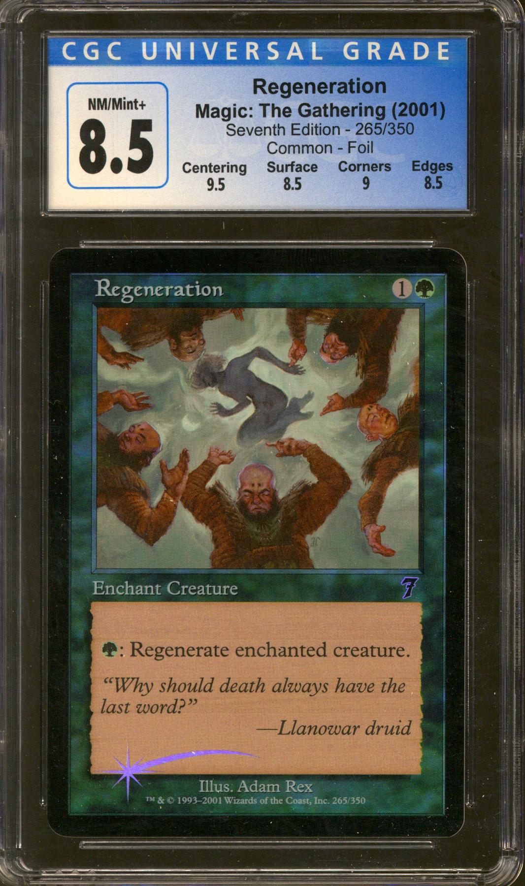 Magic the Gathering 7th Edition Seventh Ed FOIL Regeneration CGC 8.5 ...