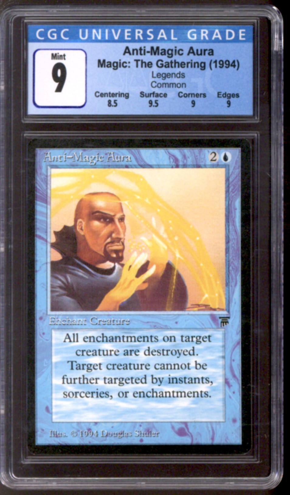 Magic the Gathering Legends Anti-Magic Aura CGC 9 (8.5, 9.5, 9, 9) NEAR ...
