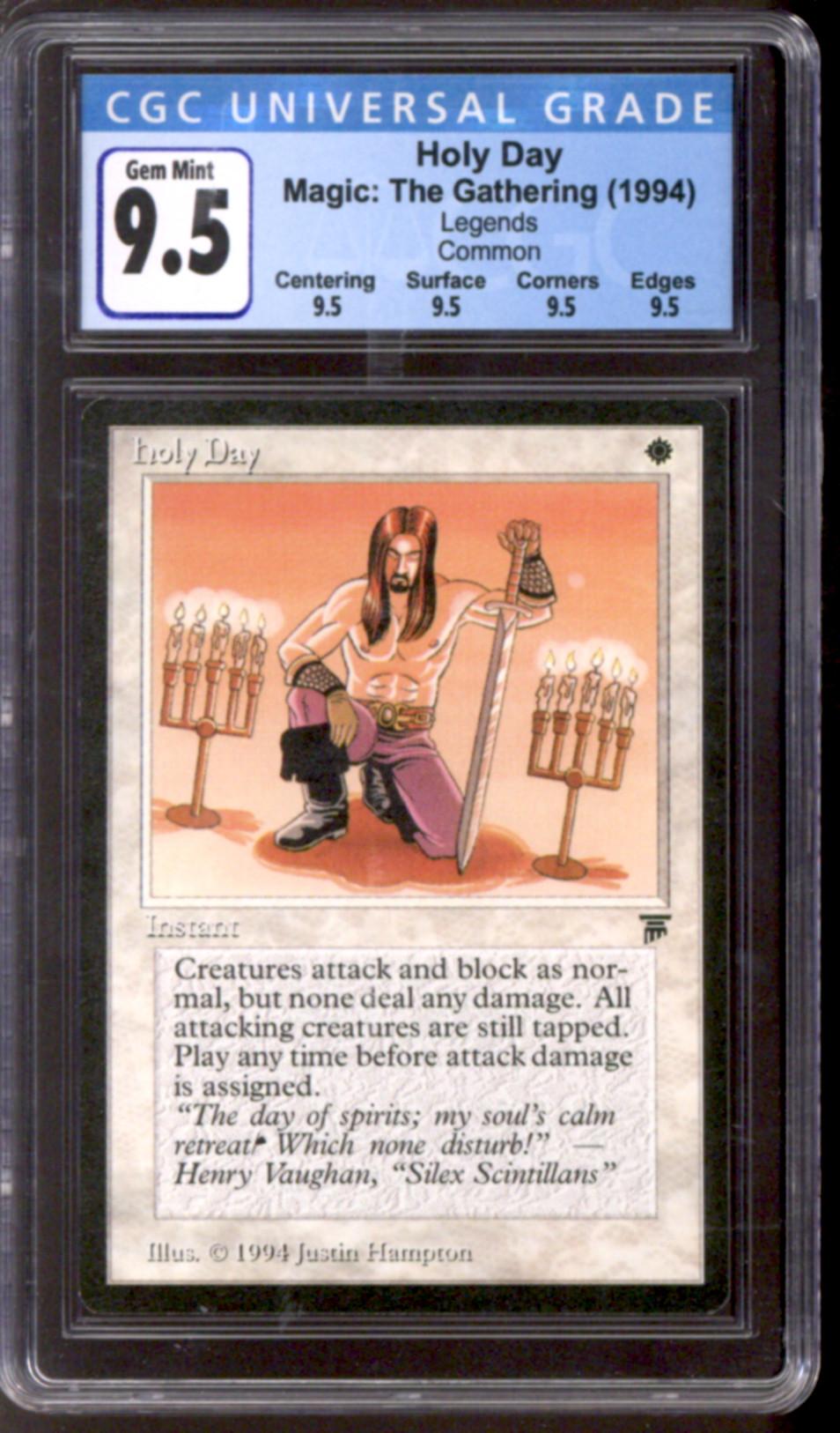 Magic the Gathering Legends Holy Day CGC 9.5 (9.5, 9.5, 9.5, 9.5) GEM ...