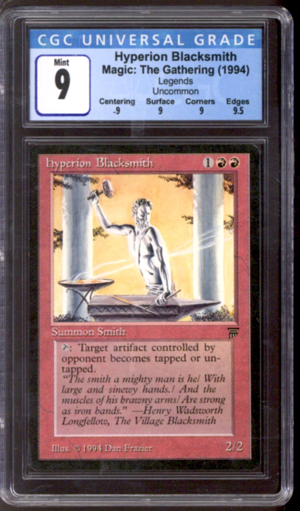 Magic the Gathering Legends Hyperion Blacksmith CGC 9 (9, 9, 9, 9.5) | DA Card World
