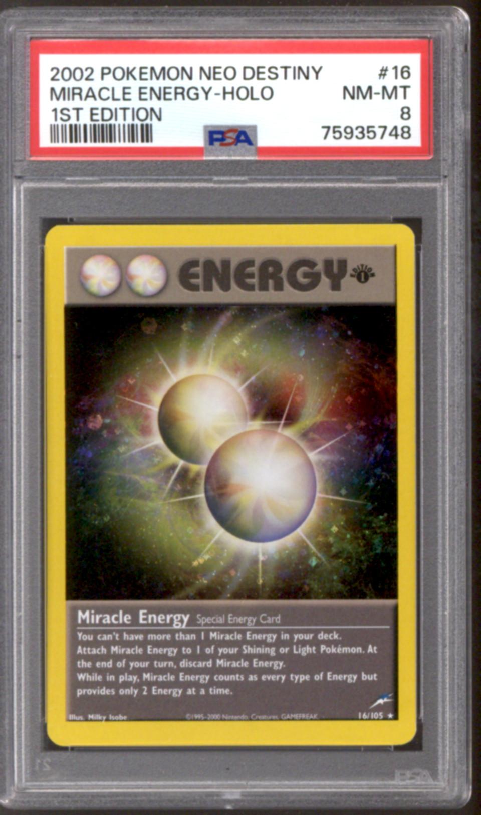 Pokemon Neo Destiny 1st Edition Miracle Energy 16/105 PSA 8 | DA Card World