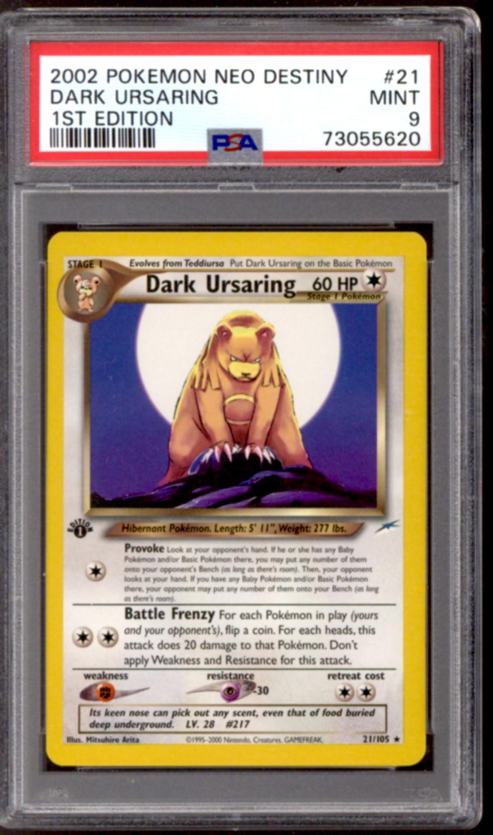 Pokemon Neo Destiny 1st Edition Dark Ursaring 21/105 PSA 9 | DA Card World