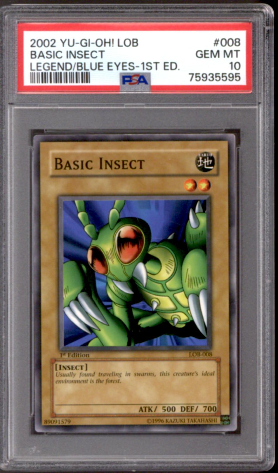 Yu-Gi-Oh Legend of Blue Eyes White Dragon 1st Edition Basic Insect LOB ...