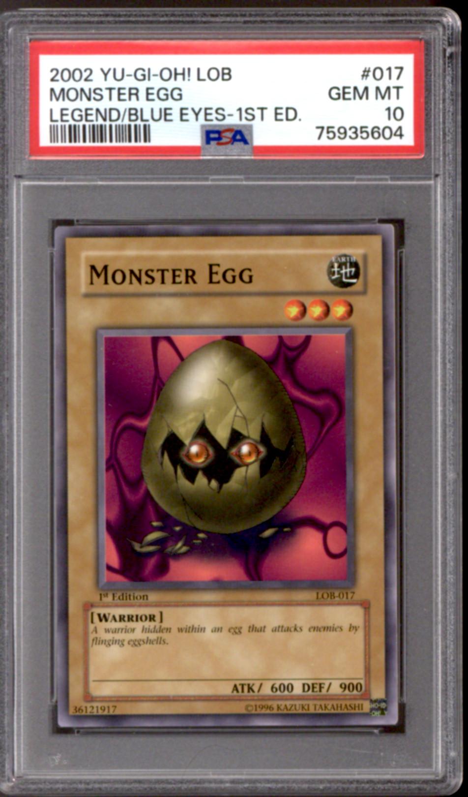 Yu-Gi-Oh Legend of Blue Eyes White Dragon 1st Edition Monster Egg LOB-017 PSA 10 GEM MINT | DA ...