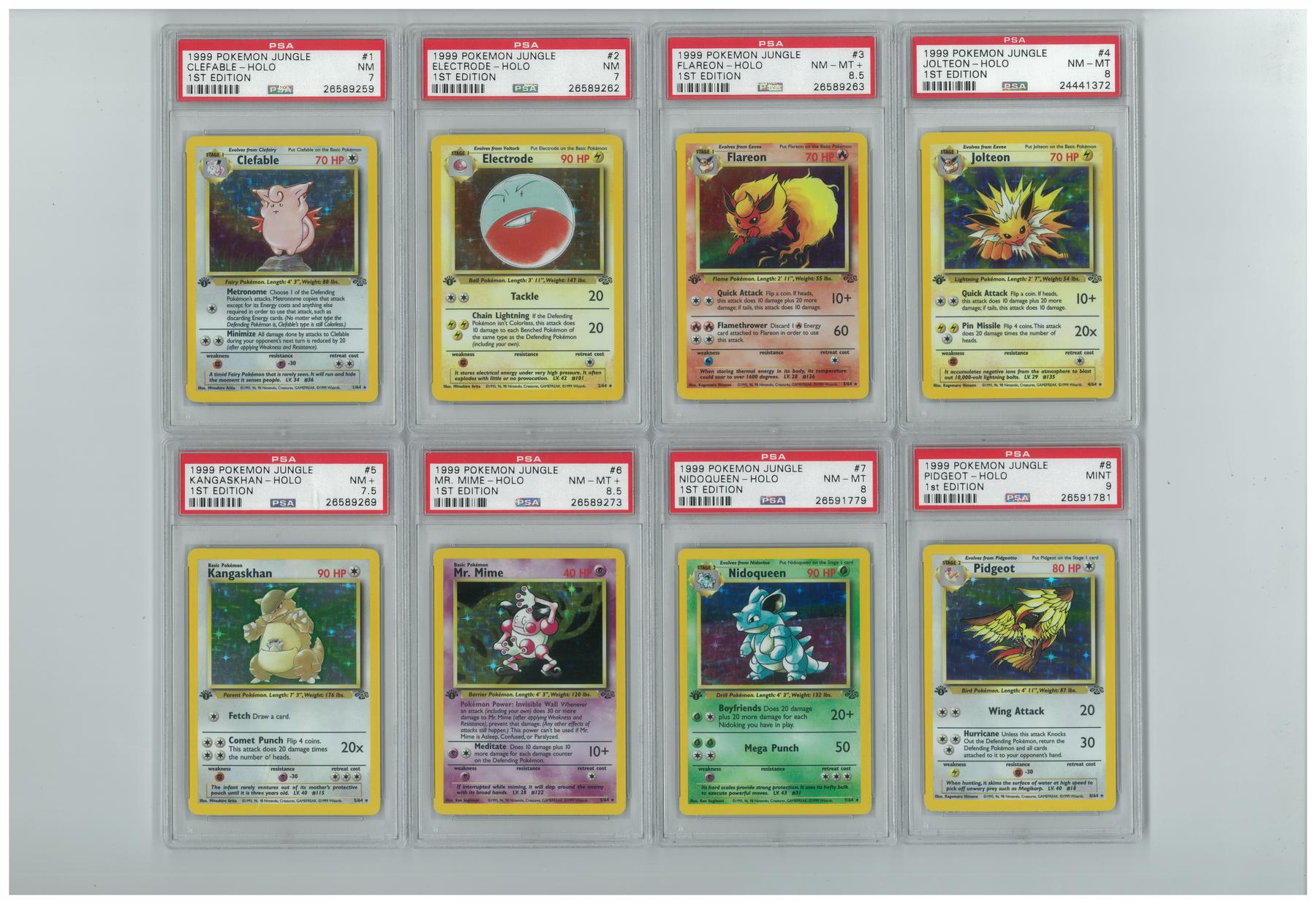 Pokemon Jungle 1st Edition All 16 Holo Rare Set All Holos PSA Graded Pokemon Jungle 1st Edition All 16 Holo Rare Set All Holos PSA Graded