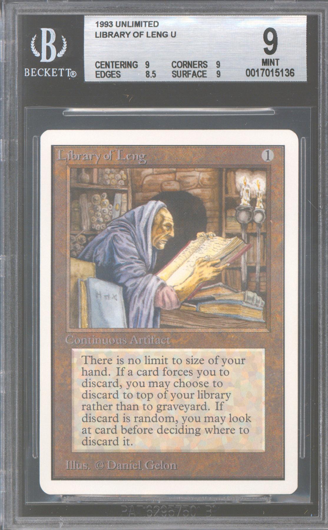 Magic the Gathering Unlimited Library of Leng BGS 9 (9, 9, 8.5, 9) NEAR ...