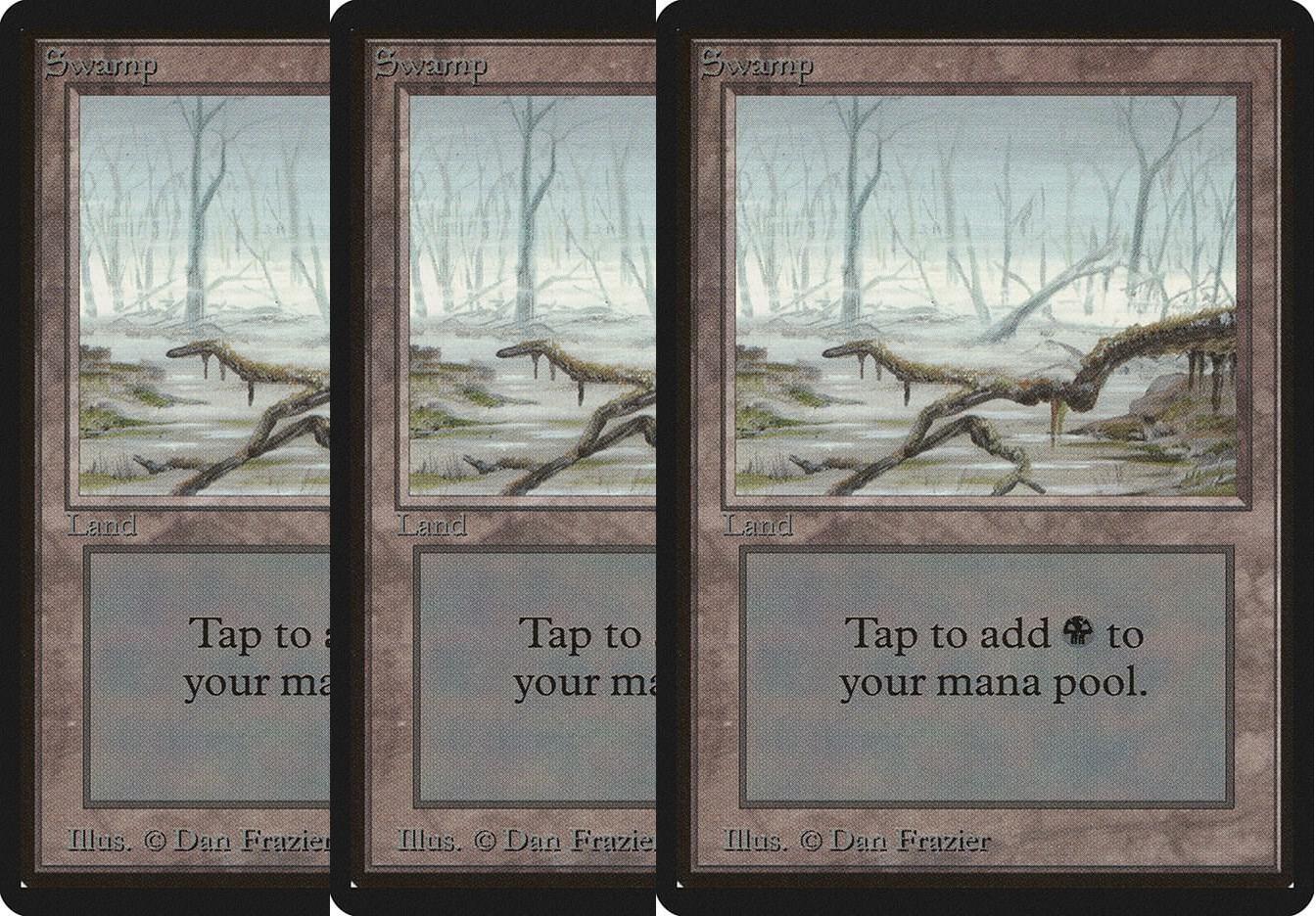 Magic the Gathering Beta 3x LOT Swamp Low Branches NEAR MINT NM Basic ...