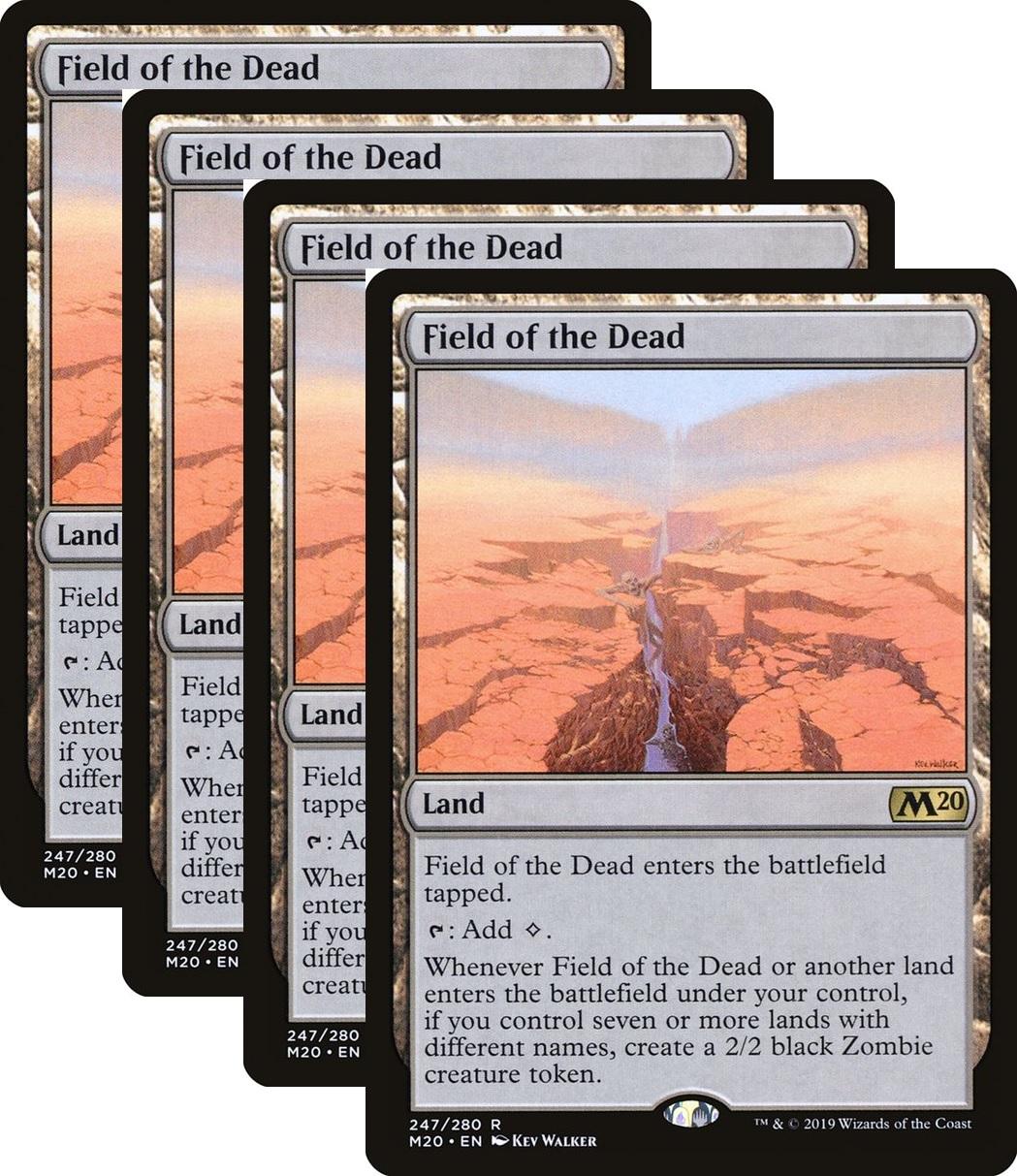 Magic the Gathering Core Set 2020 M20 PLAYSET 4x Field of the Dead x4 ...