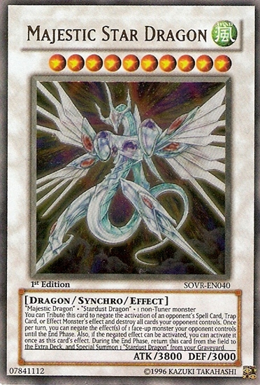 Yu-Gi-Oh Stardust Overdrive 1st Edition Single Majestic Star Dragon ...