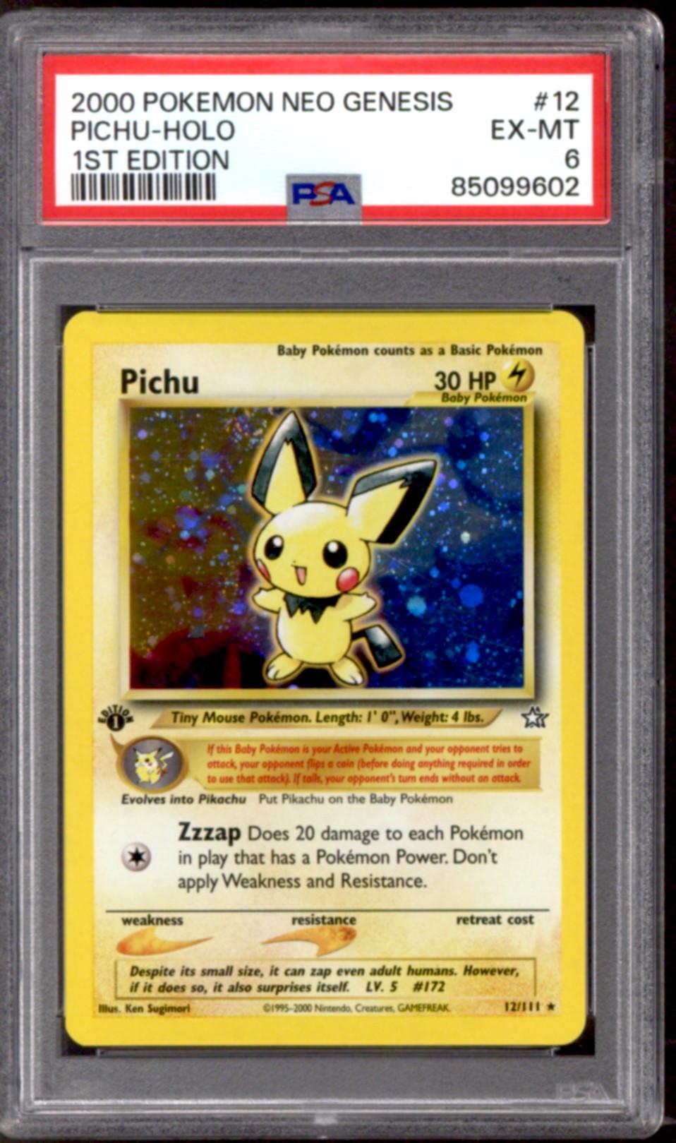 Pokemon Neo Genesis 1st Edition Pichu 12/111 PSA 6 | DA Card World
