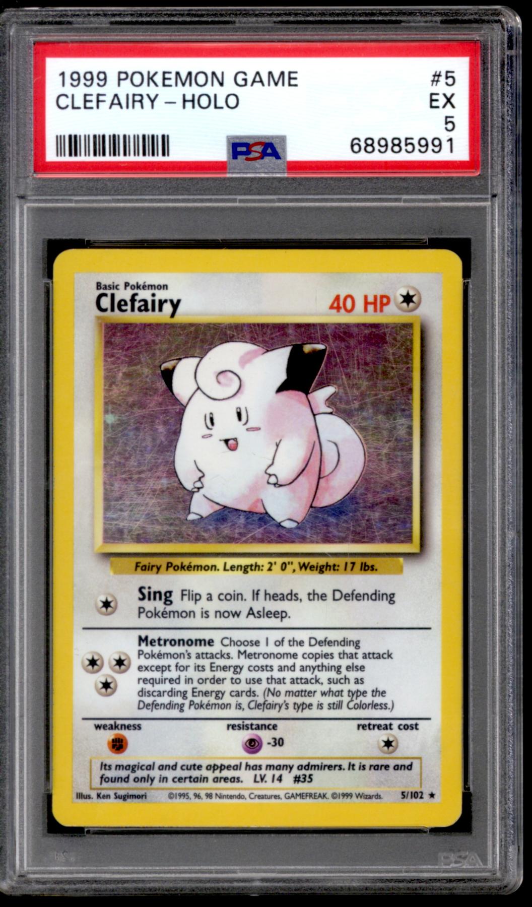 Pokemon Base Set Unlimited Clefairy 5/102 PSA 5 | DA Card World
