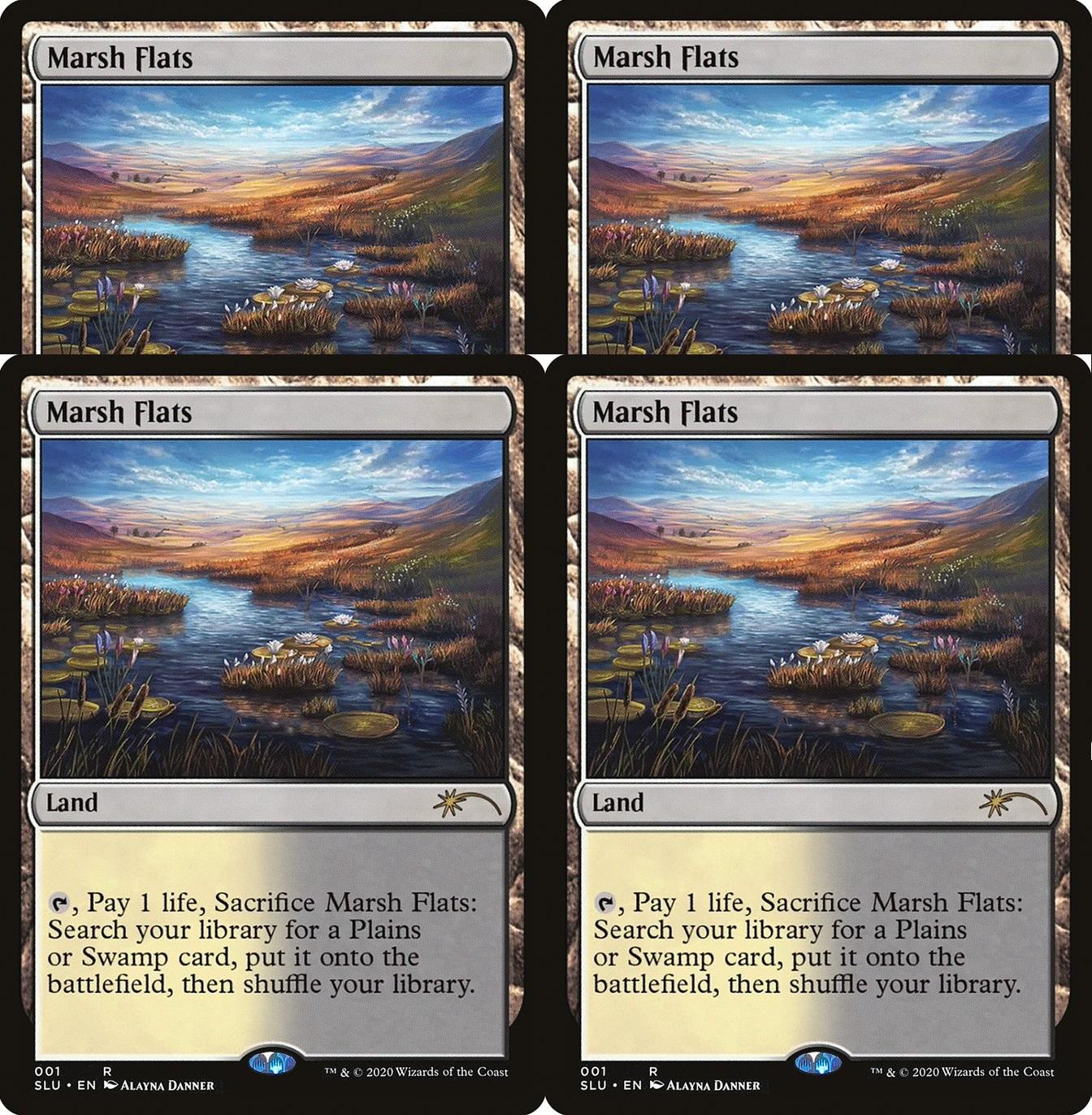 Magic the Gathering Secret Lair Ultimate Edition PLAYSET 4x Marsh Flats x4 NEAR MINT NM | DA ...