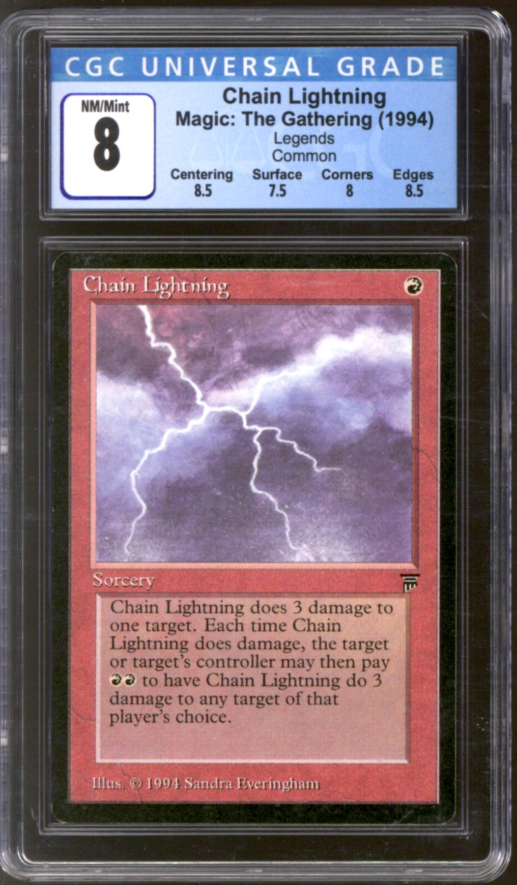 Magic the Gathering Legends Chain Lightning CGC 8 | DA Card World