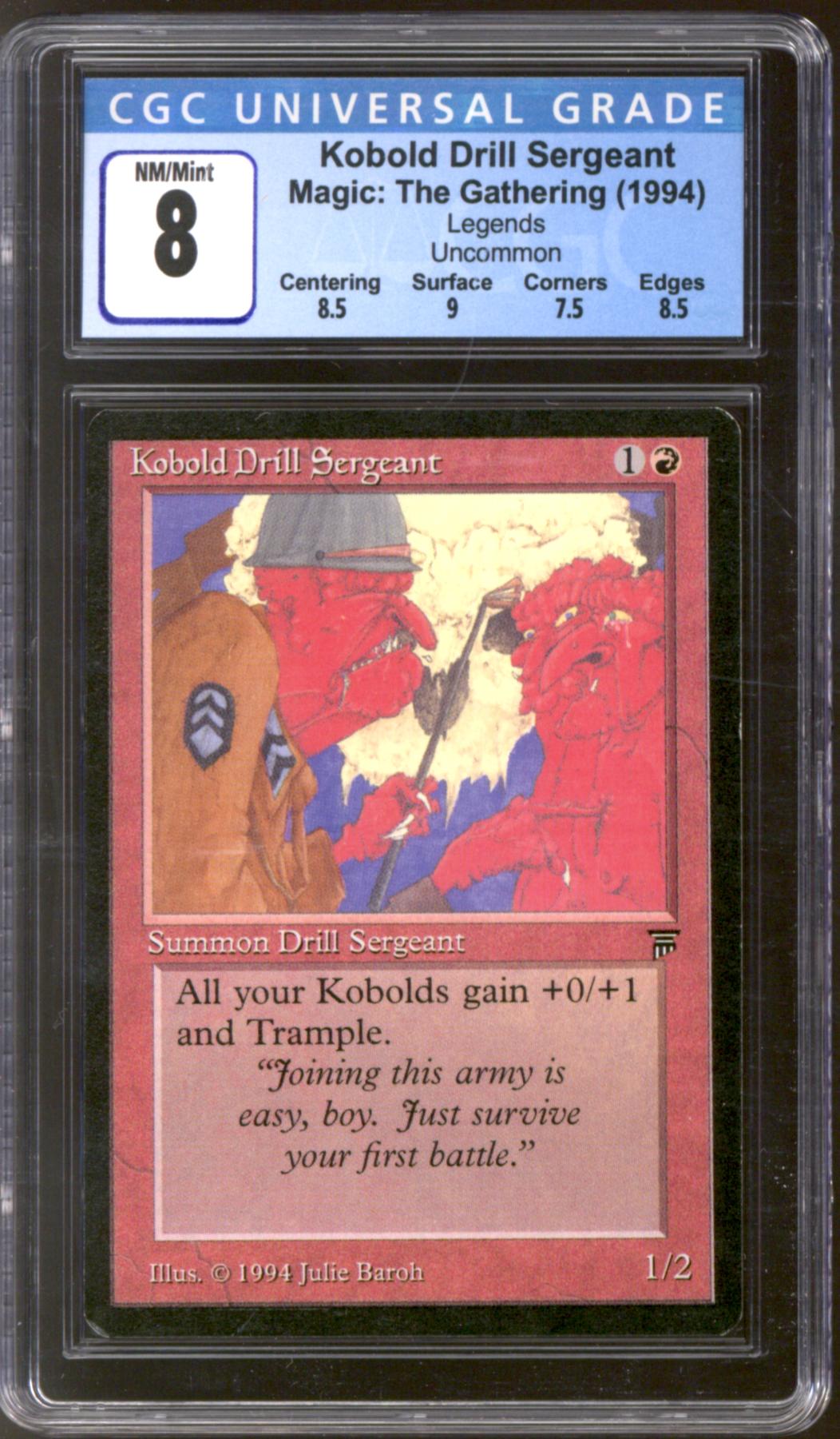 Magic the Gathering Legends Kobold Drill Sergeant CGC 8 NEAR MINT NM ...