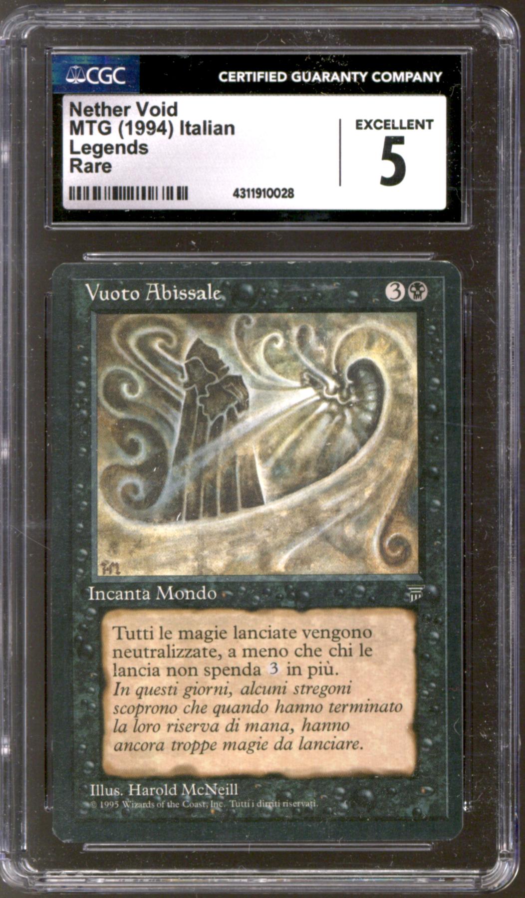 Magic the Gathering Legends Italian Nether Void CGC 5 | DA Card World