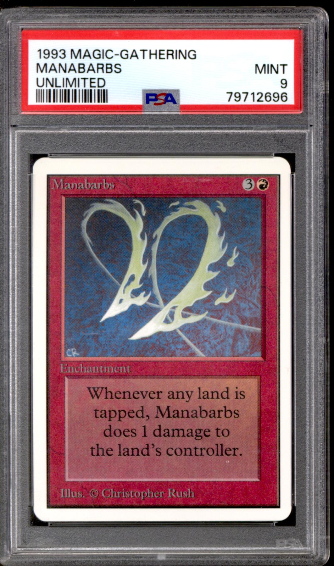 Magic the Gathering Unlimited Manabarbs PSA 9 NEAR MINT NM | DA Card World
