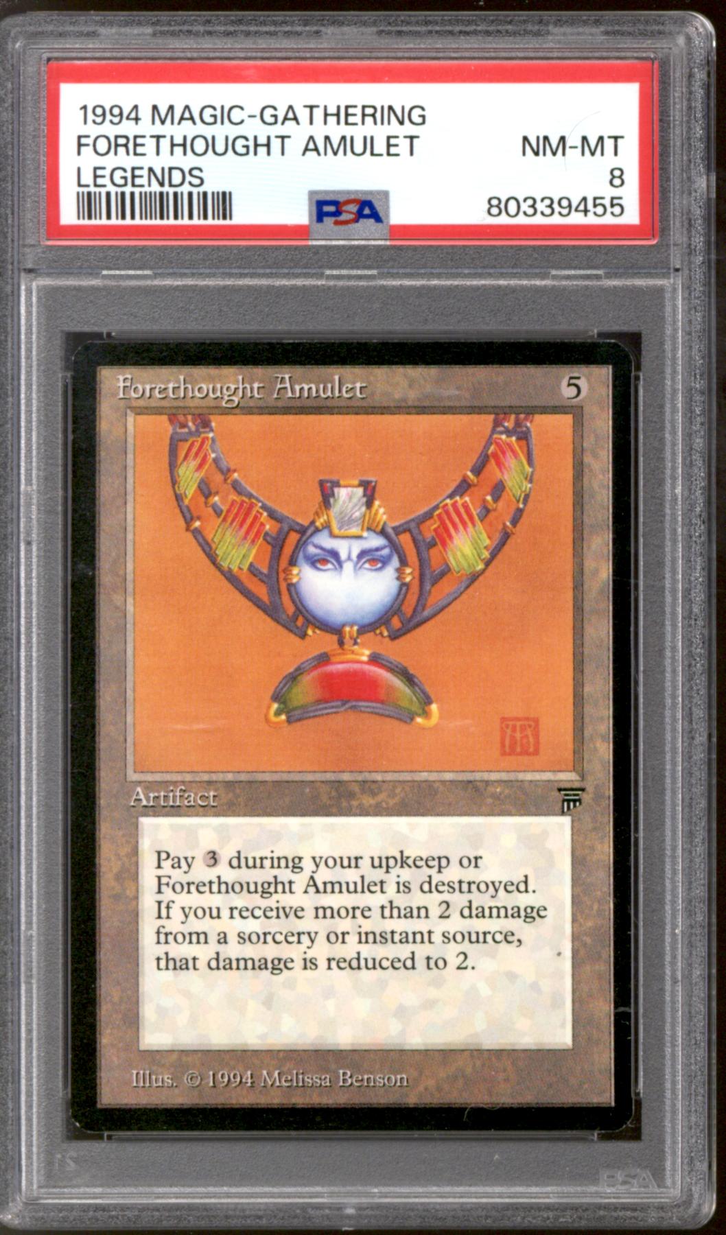 Magic the Gathering Legends Forethought Amulet PSA 8 NEAR MINT NM | DA ...