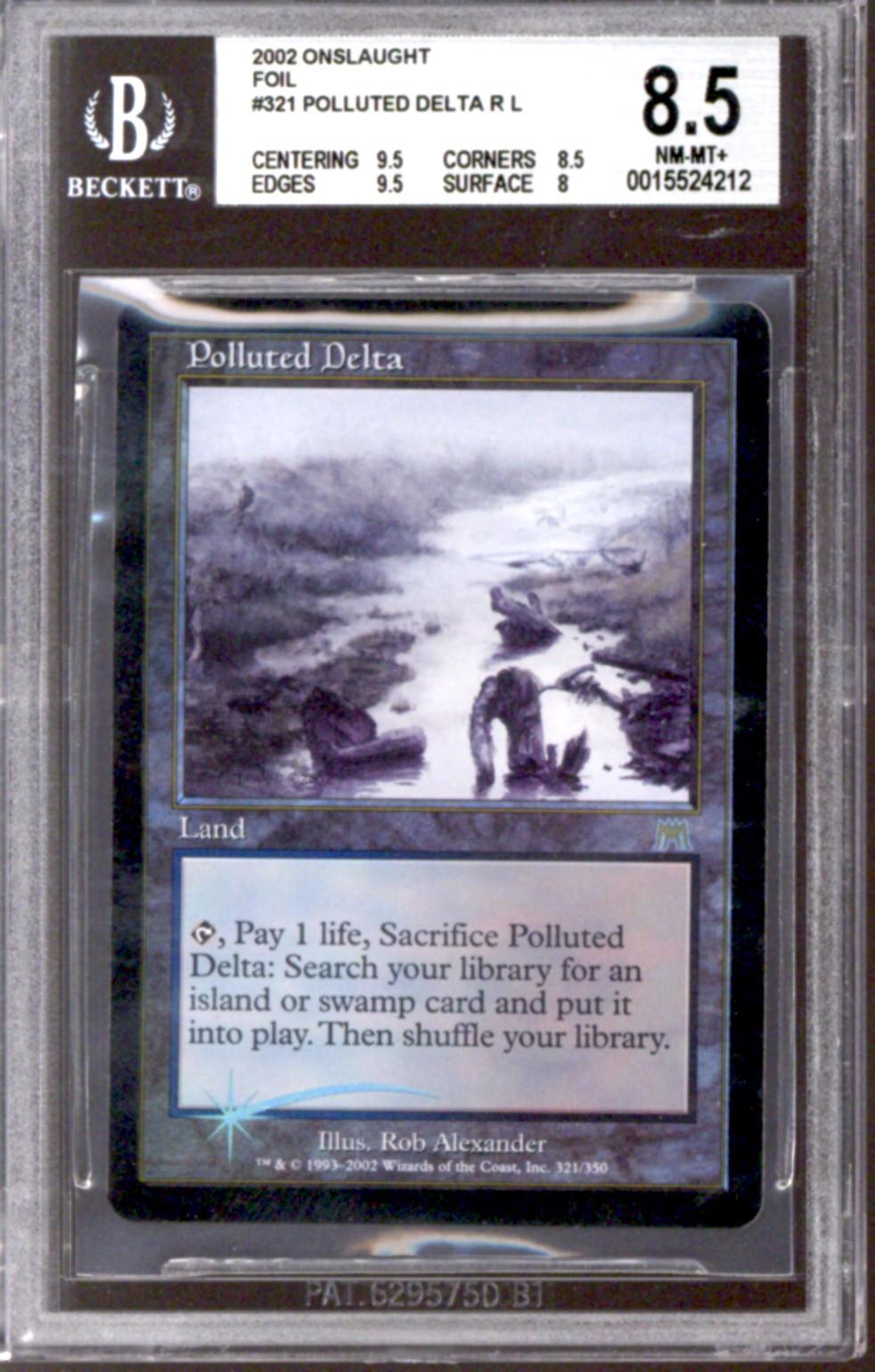 Magic the Gathering Onslaught FOIL Polluted Delta BGS 8.5 (9.5, 8.5, 9. ...