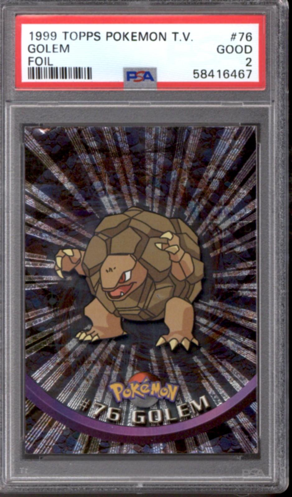 Pokemon Topps TV Series 1 Foil 2nd Printing Golem 76/76 PSA 2 | DA Card ...