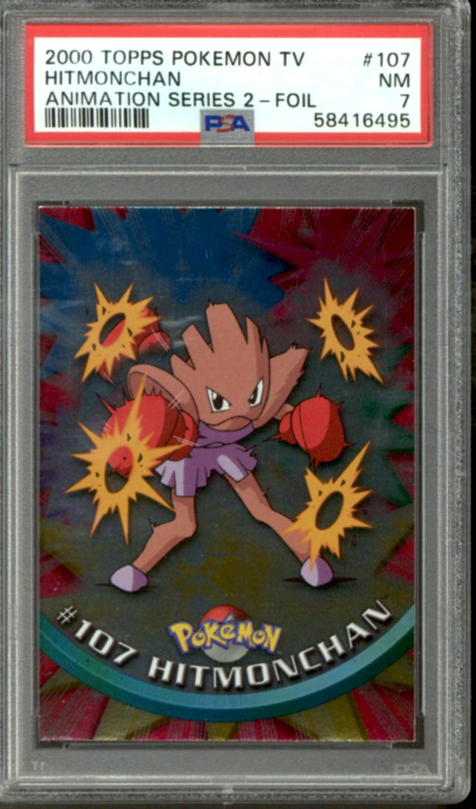 Pokemon Topps TV Series 2 Foil Hitmonchan 107/117 PSA 7 | DA Card World
