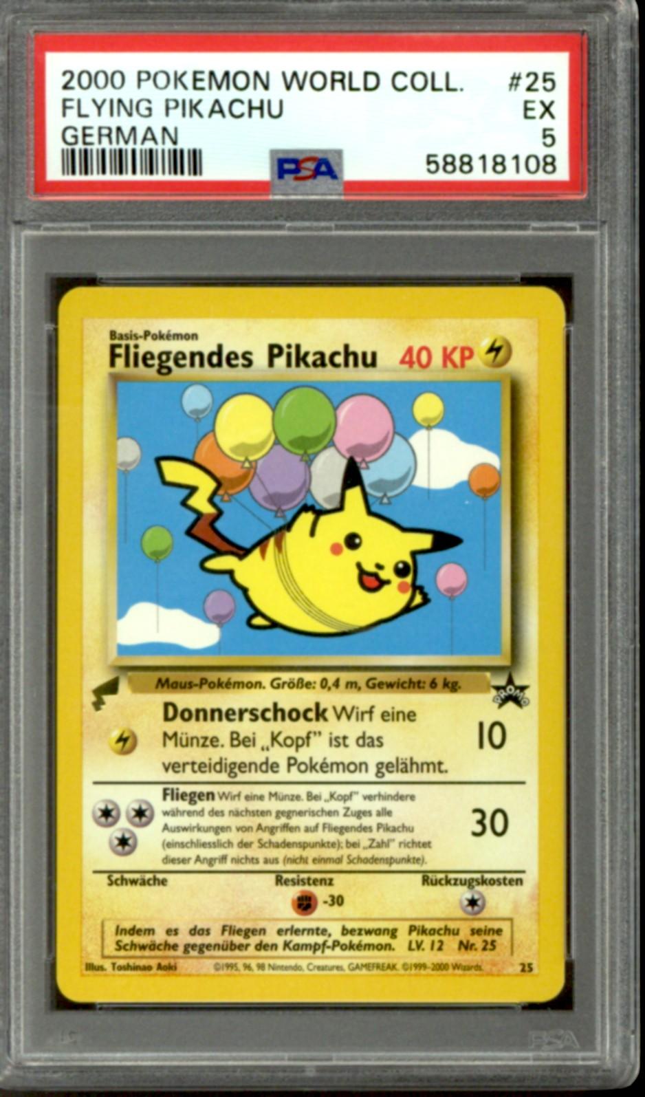 Pokemon World Collection German Black Star Promo Fliegendes Pikachu 25 ...