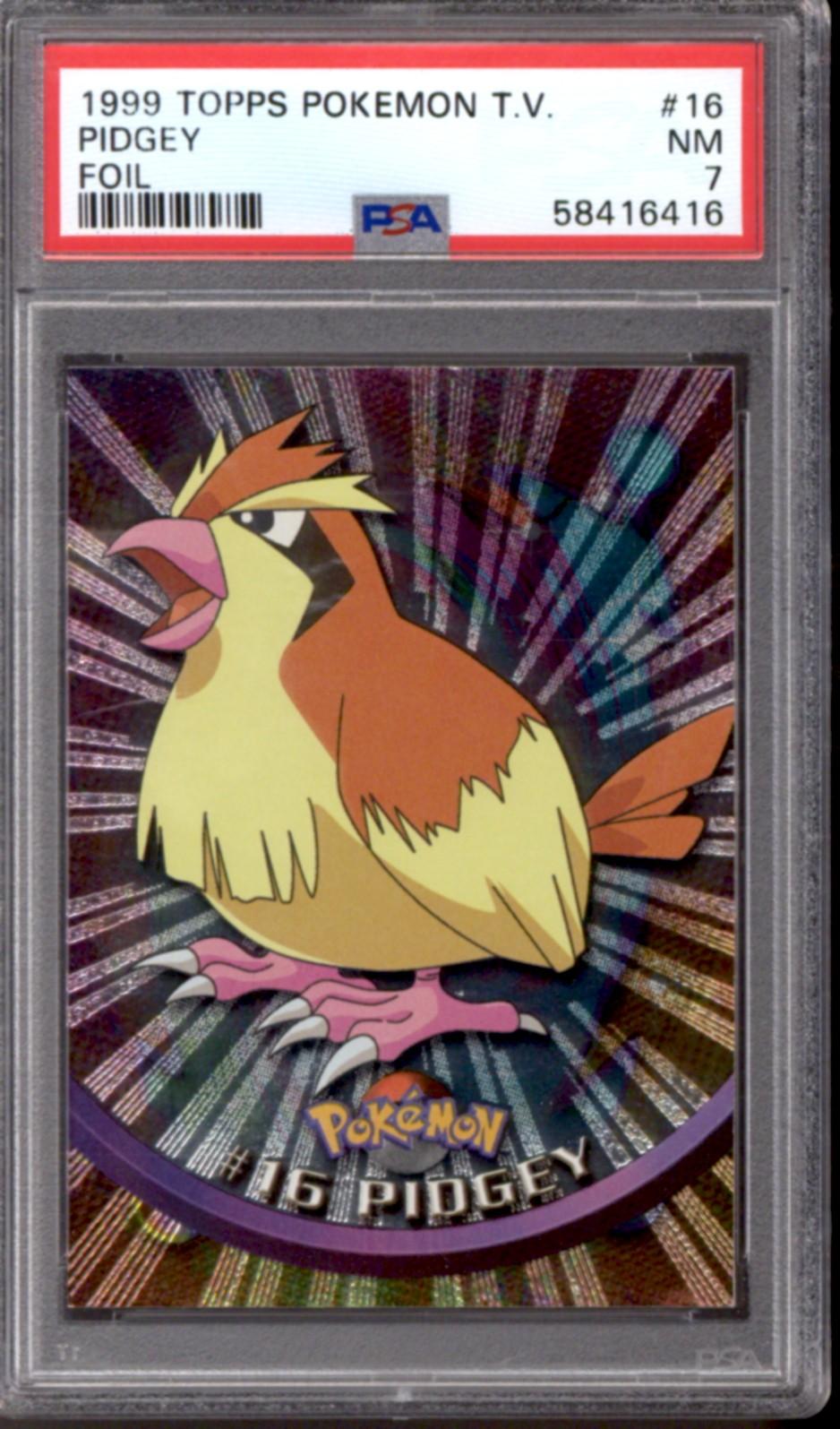 Pokemon Topps TV Series 1 Foil 2nd Printing Pidgey 16/76 PSA 7 | DA ...
