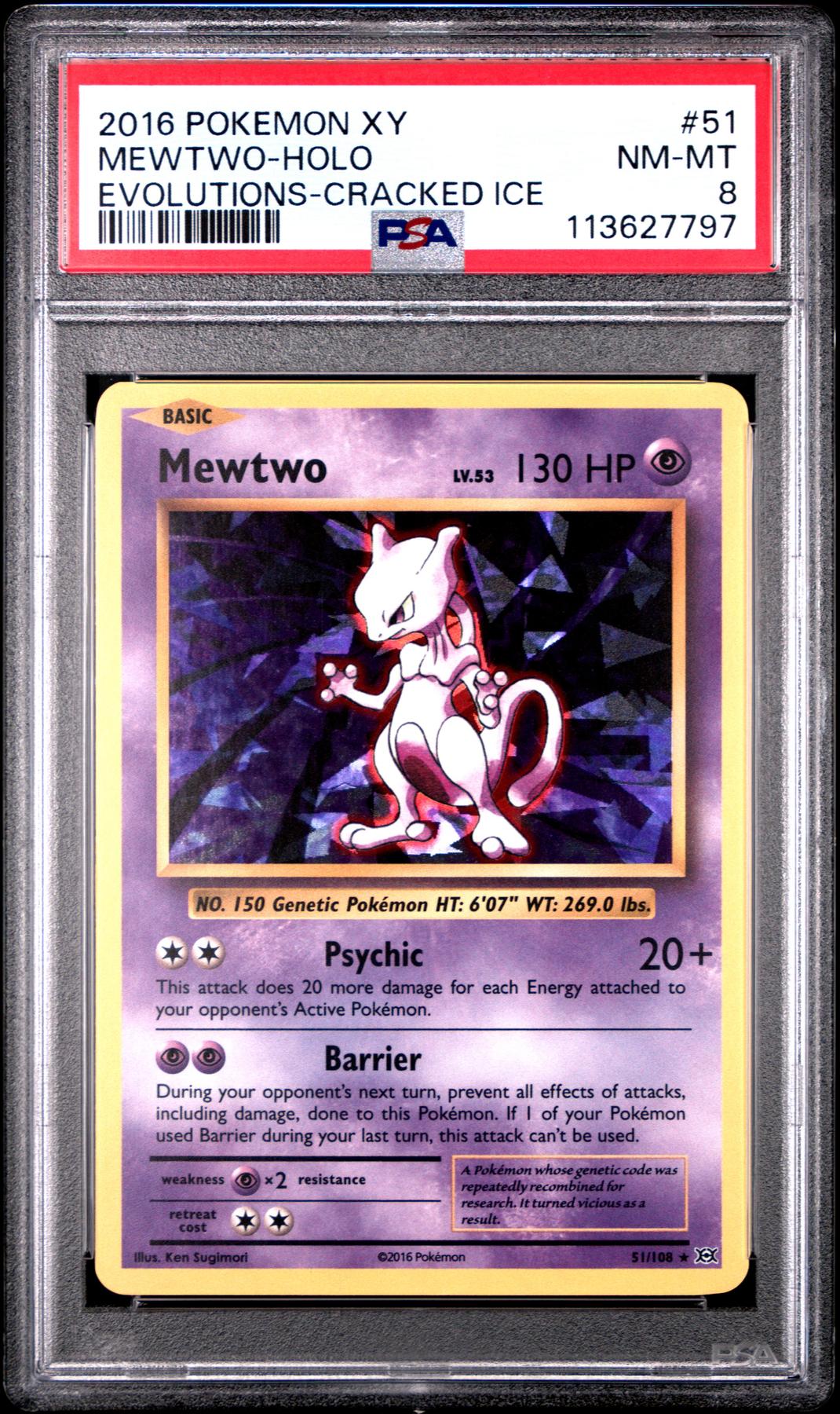 Pokemon XY Evolutions Deck Exclusive Cracked Ice Mewtwo 51/108 PSA 8 ...