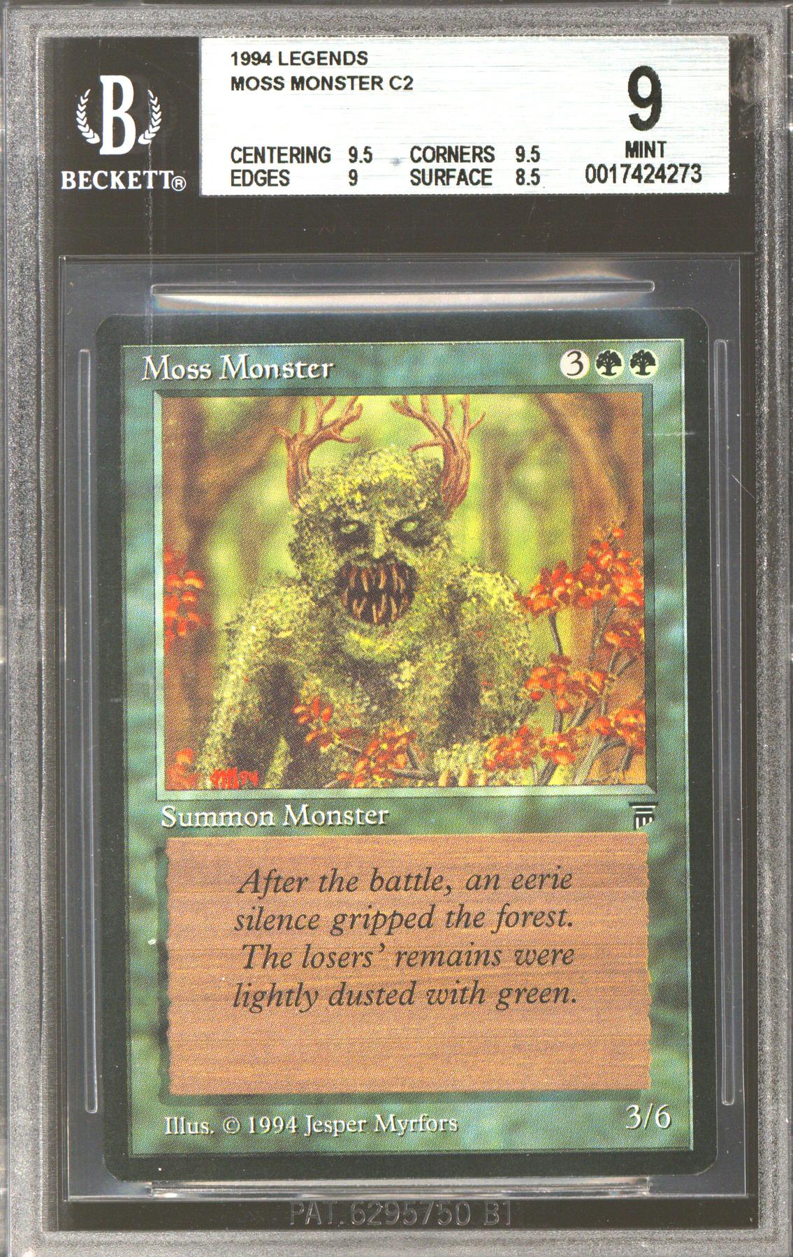 Magic the Gathering Legends Moss Monster BGS 9 (9.5, 9.5, 9, 8.5) NEAR ...