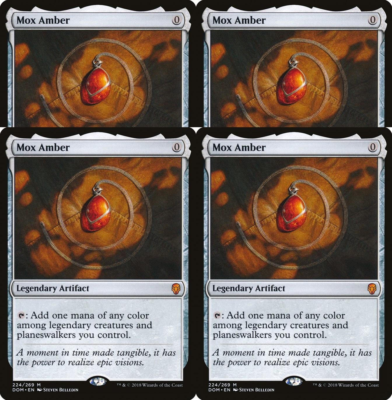 Magic the Gathering Dominaria PLAYSET 4x Mox Amber x4 NEAR MINT (NM ...