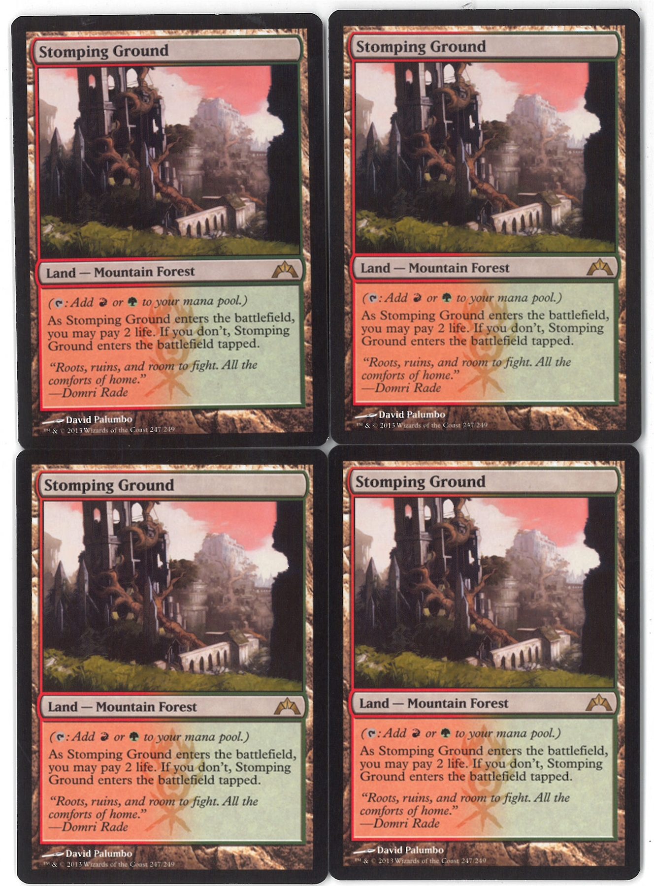 Magic the Gathering Gatecrash PLAYSET 4x Stomping Ground x4 NEAR MINT ...