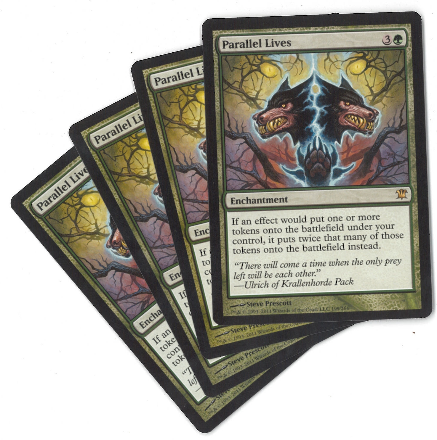 Magic the Gathering Innistrad Single PLAYSET Parallel Lives X4 - NEAR ...