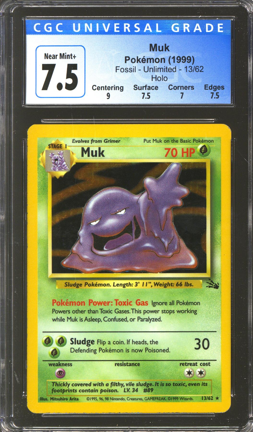 Pokemon Fossil Muk 13/62 CGC 7.5 subs | DA Card World
