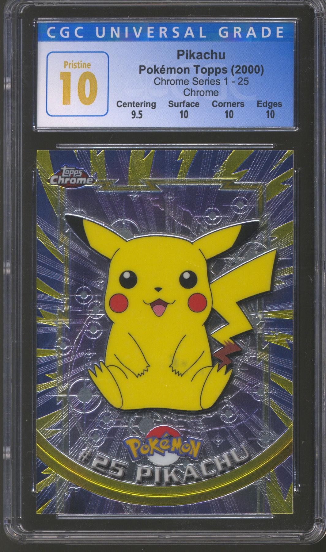 Pokemon Topps Chrome Series 1 Pikachu #25 Chrome CGC 10 PRISTINE | DA ...