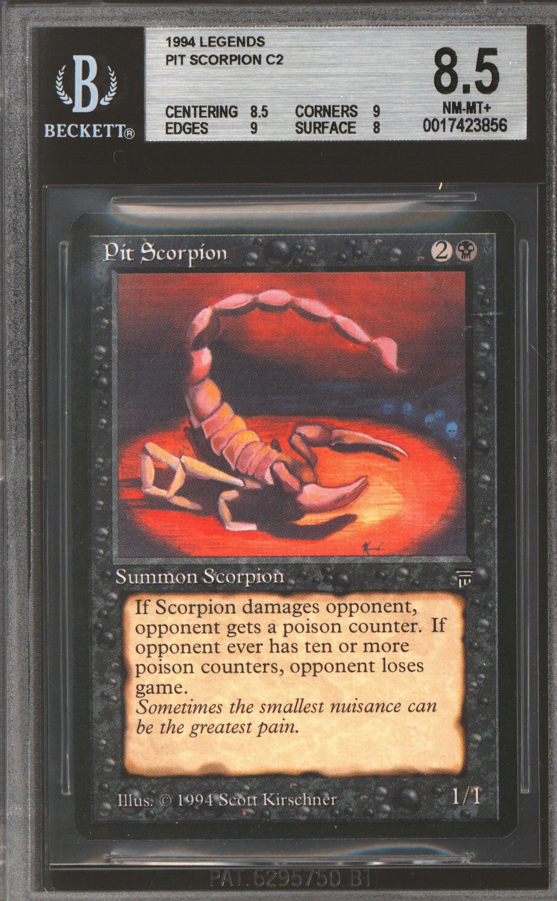 Magic the Gathering Legends Pit Scorpion BGS 8.5 (8.5, 9, 9, 8) NEAR ...