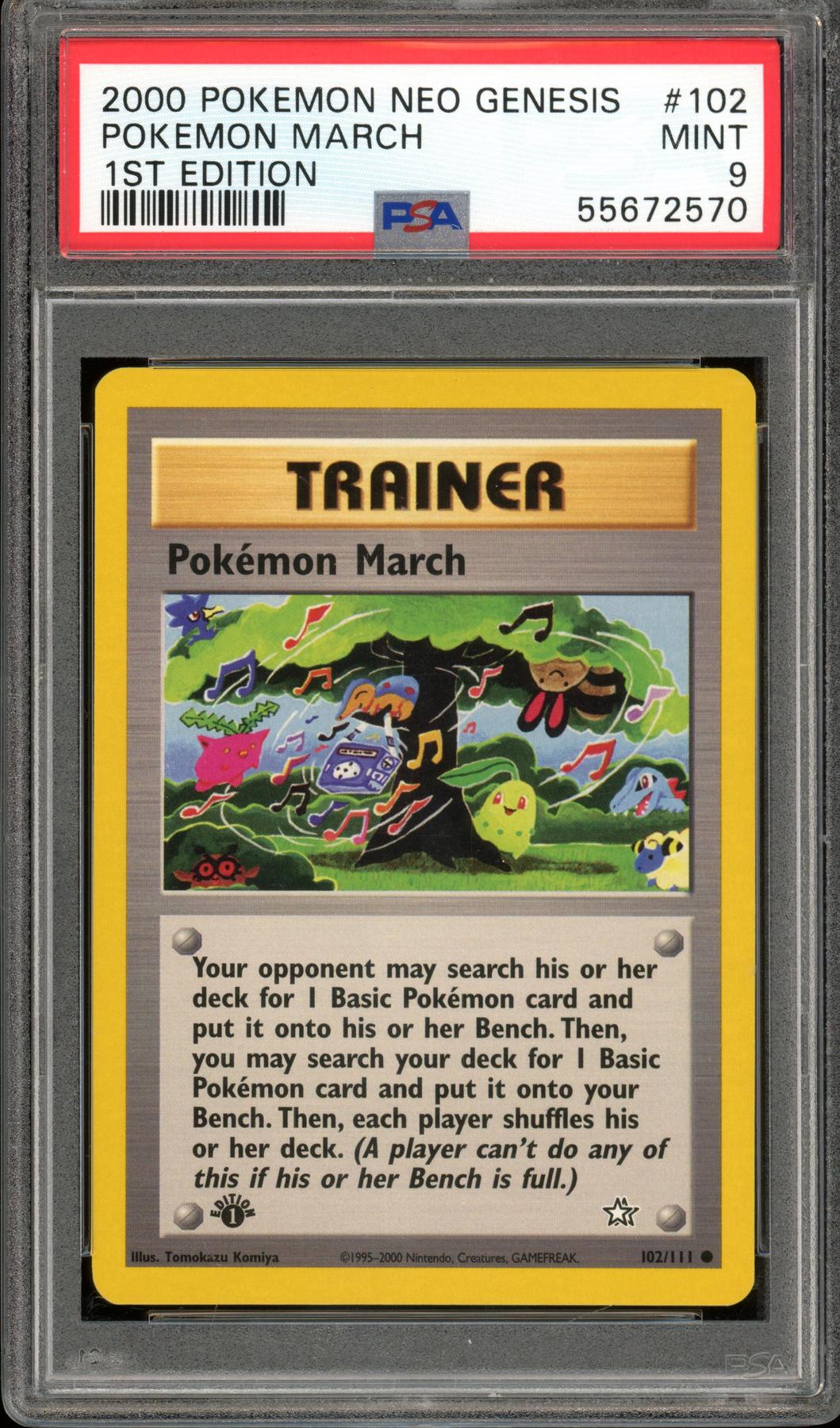 Pokemon Neo Genesis 1st Edition Pokemon March 102/111 PSA 9 | DA Card World