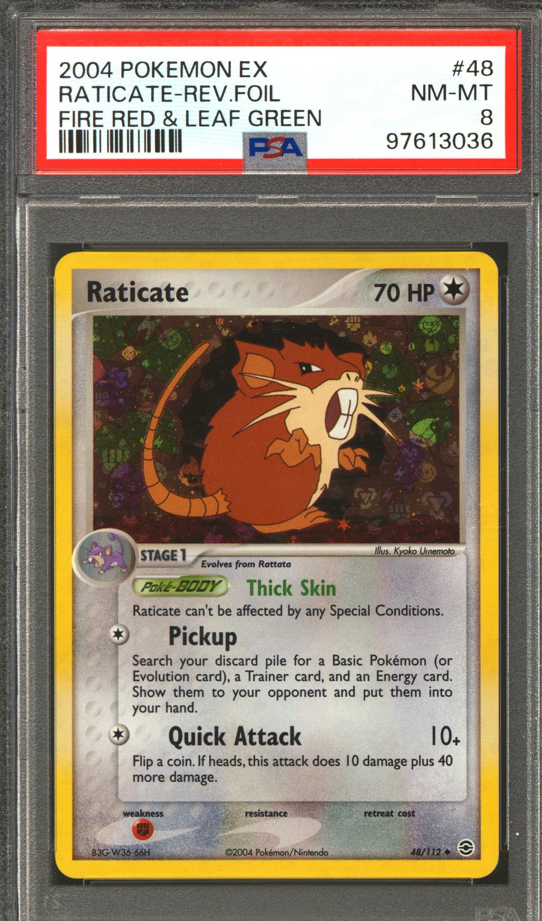 Pokemon EX Fire Red Leaf Green FRLG Reverse Holo Foil Raticate 48/112 ...