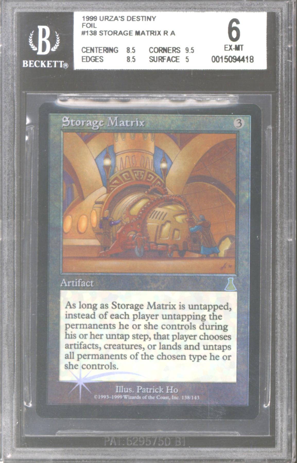 Magic the Gathering Urza's Destiny Foil Storage Matrix BGS 6 (8.5, 9.5 ...