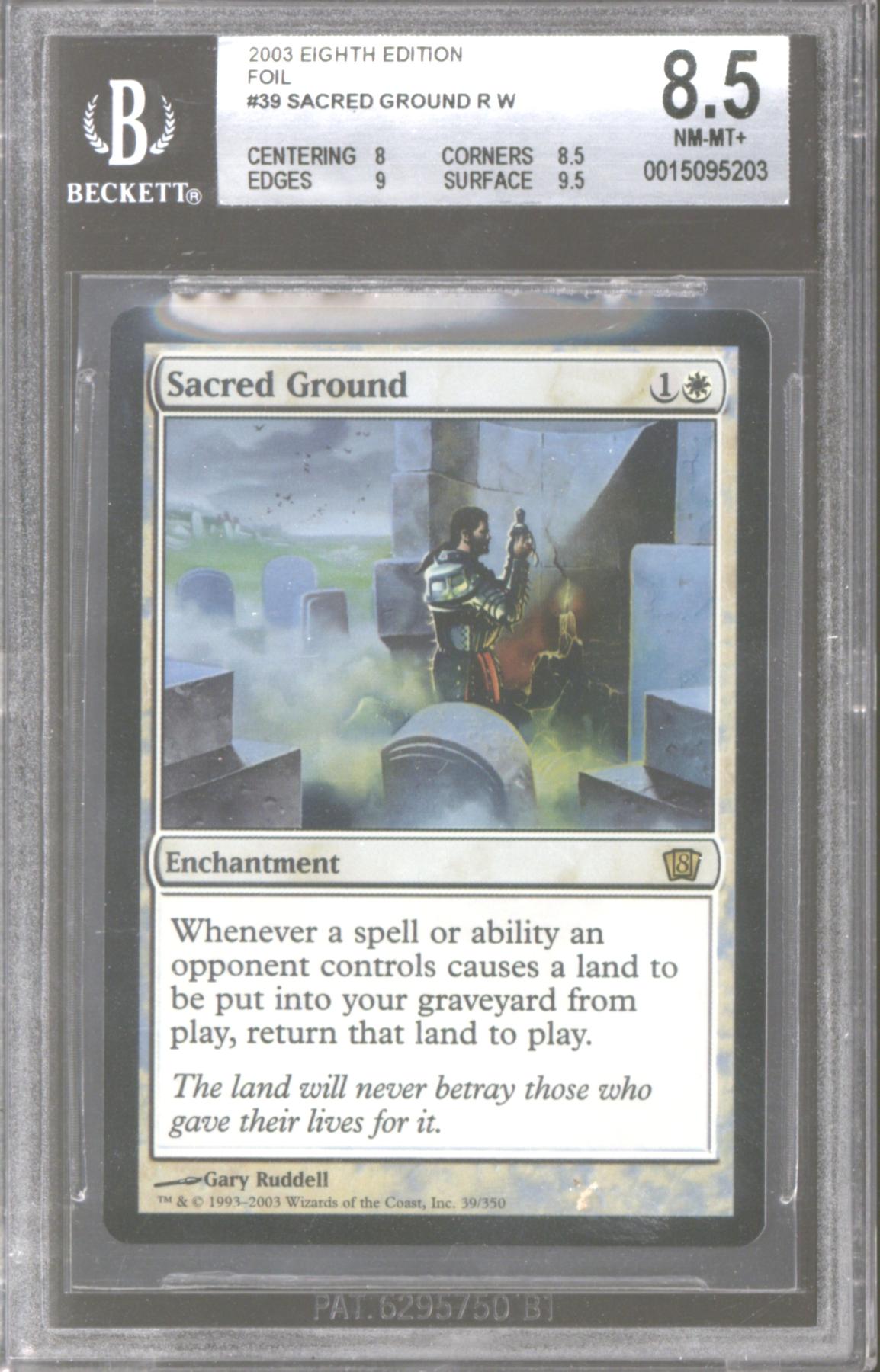 Magic the Gathering 8th Edition Eighth Ed Foil Sacred Ground BGS 8.5 (8 ...