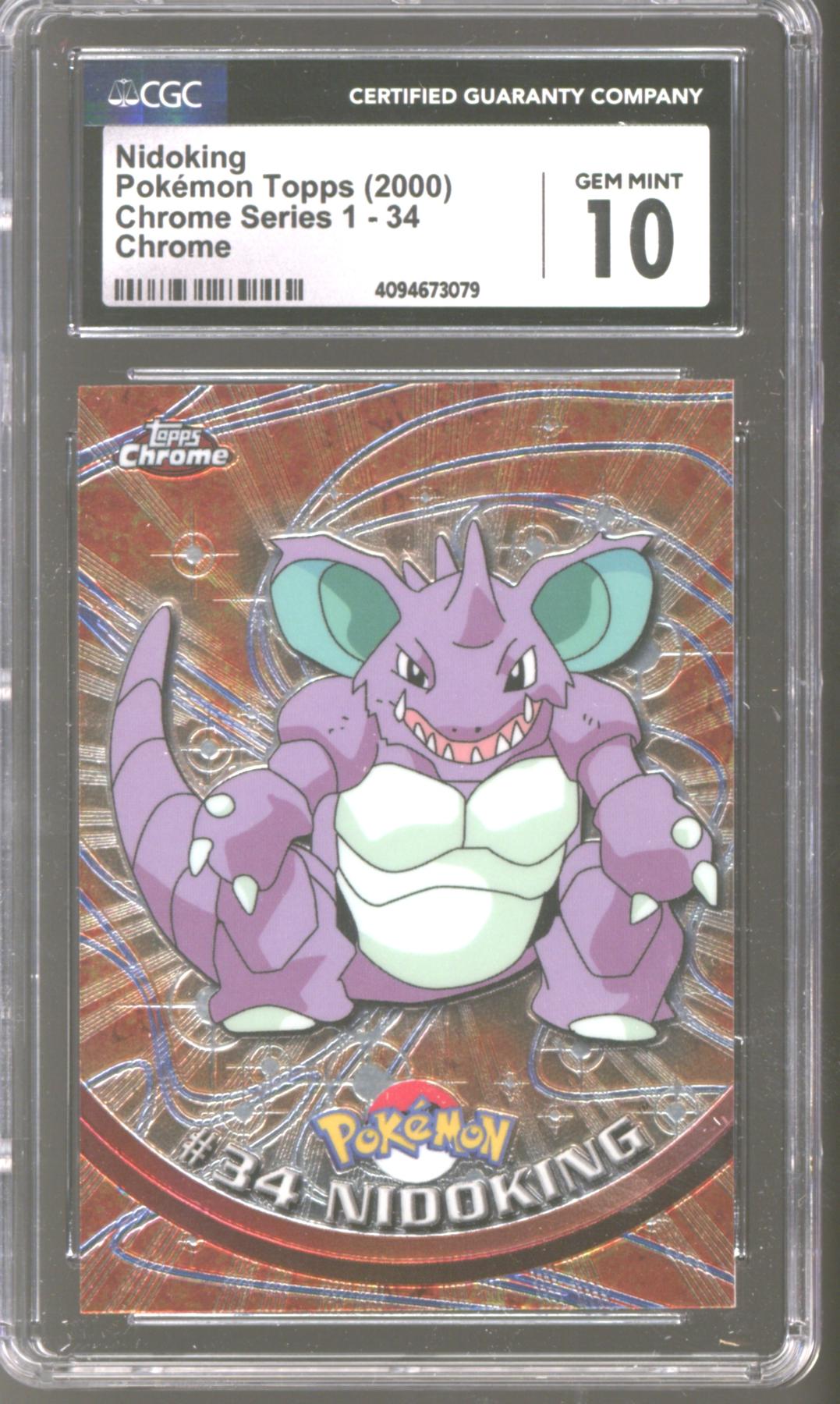 Pokemon Topps Chrome Nidoking 34 CGC 10 GEM MINT POP 16 | DA Card World