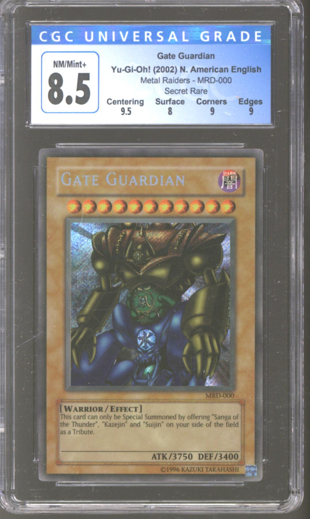 Yu-Gi-Oh Metal Raiders Gate Guardian MRD-000 CGC 8.5 + subgrades | DA ...