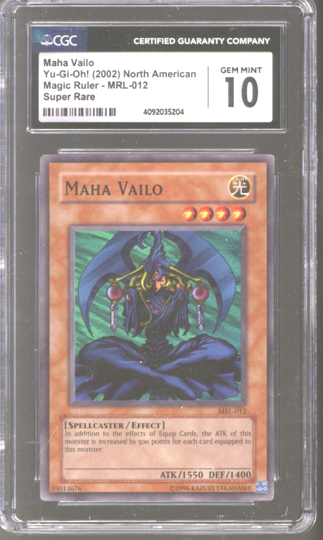 Yu-Gi-Oh Magic Ruler Maha Valio MRL-012 CGC 10 GEM MINT | DA Card World