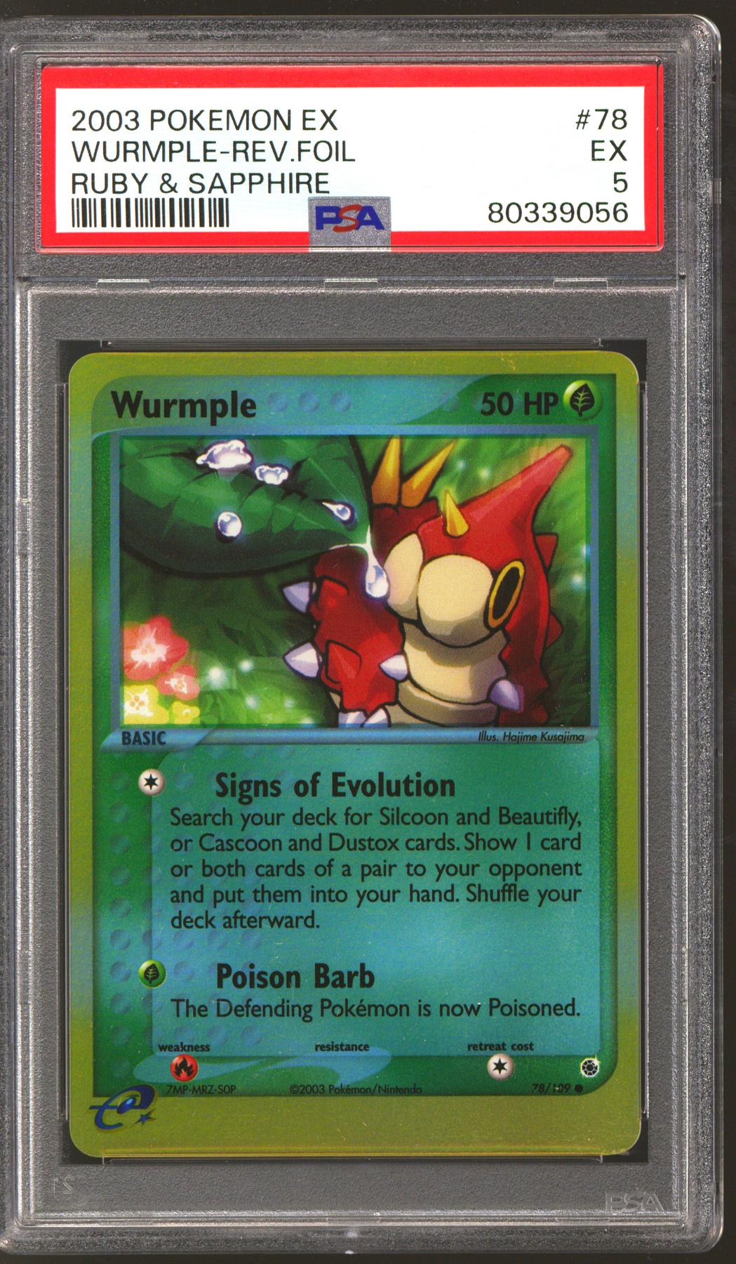 Pokemon Ruby & Sapphire Reverse Holo Foil Wurmple 78/109 PSA 5 | DA ...