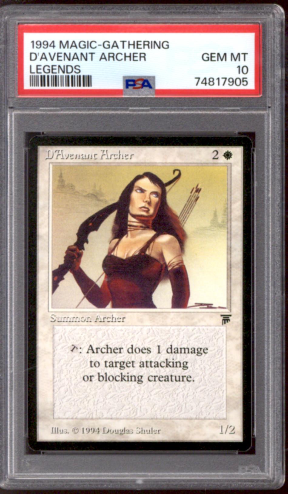 Magic the Gathering Legends D'Avenant Archer PSA 10 GEM MINT POP 24 ...