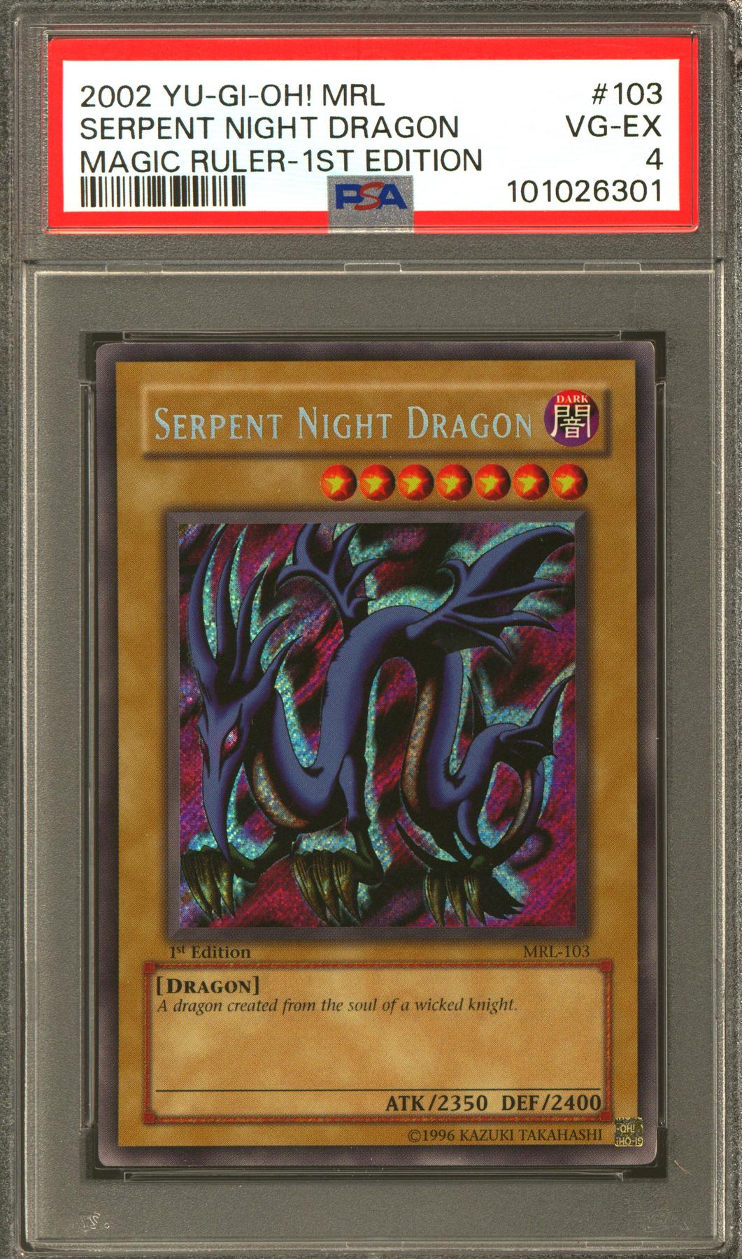 Yugioh Magic Ruler 1st Edition Serpent Night Dragon MRL-103 PSA 4 | DA ...