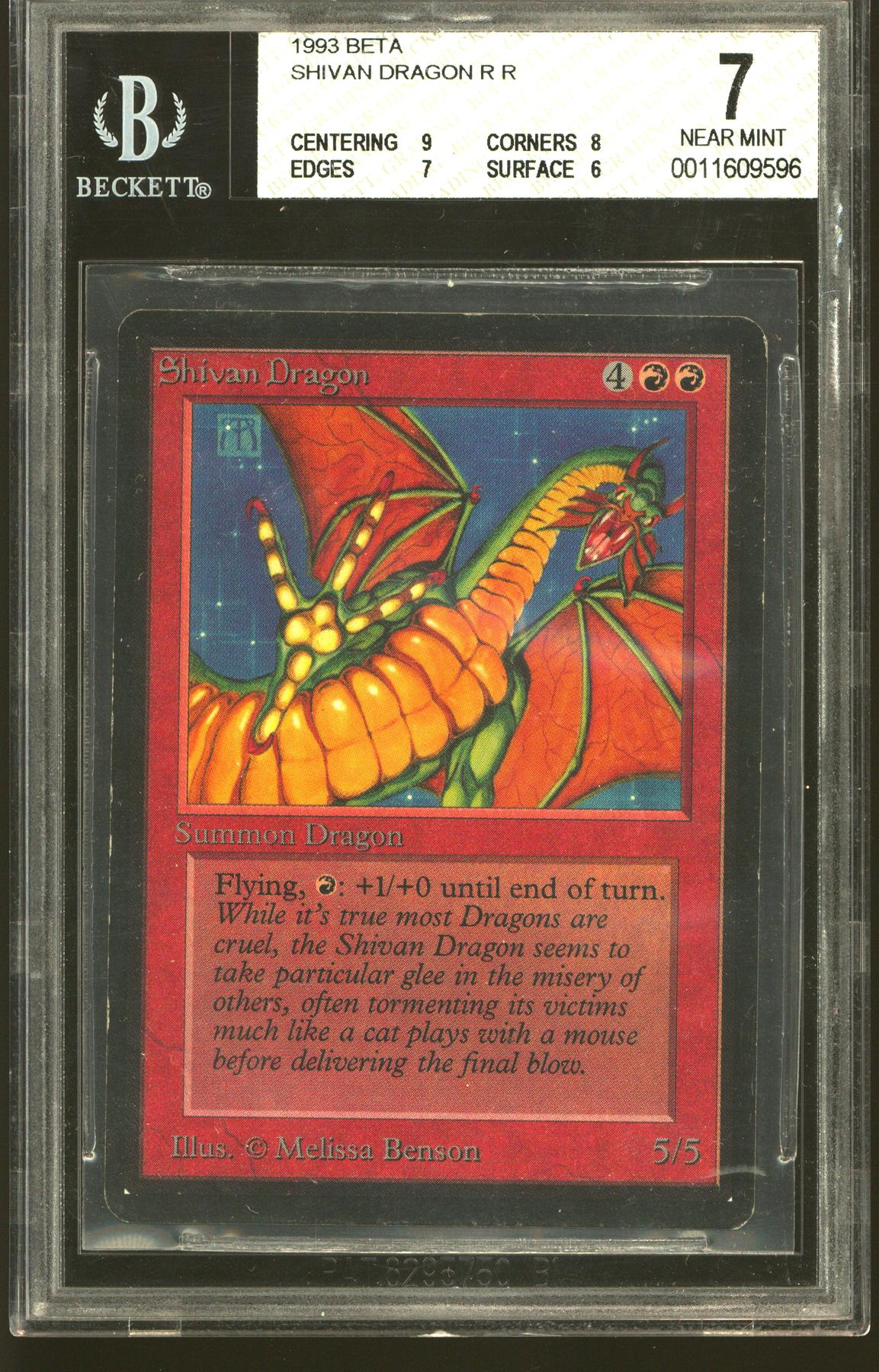 Magic the Gathering Beta Shivan Dragon BGS 7 - 9 8 7 6 LIGHTLY PLAYED ...