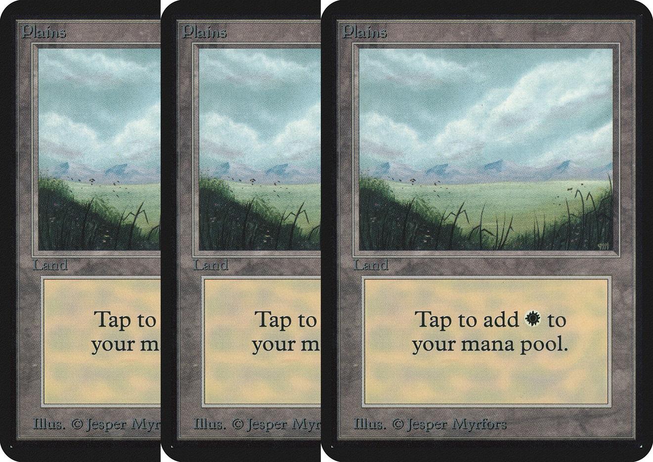 Magic the Gathering Alpha 3x LOT Plains No Trees LIGHTLY PLAYED LP ...